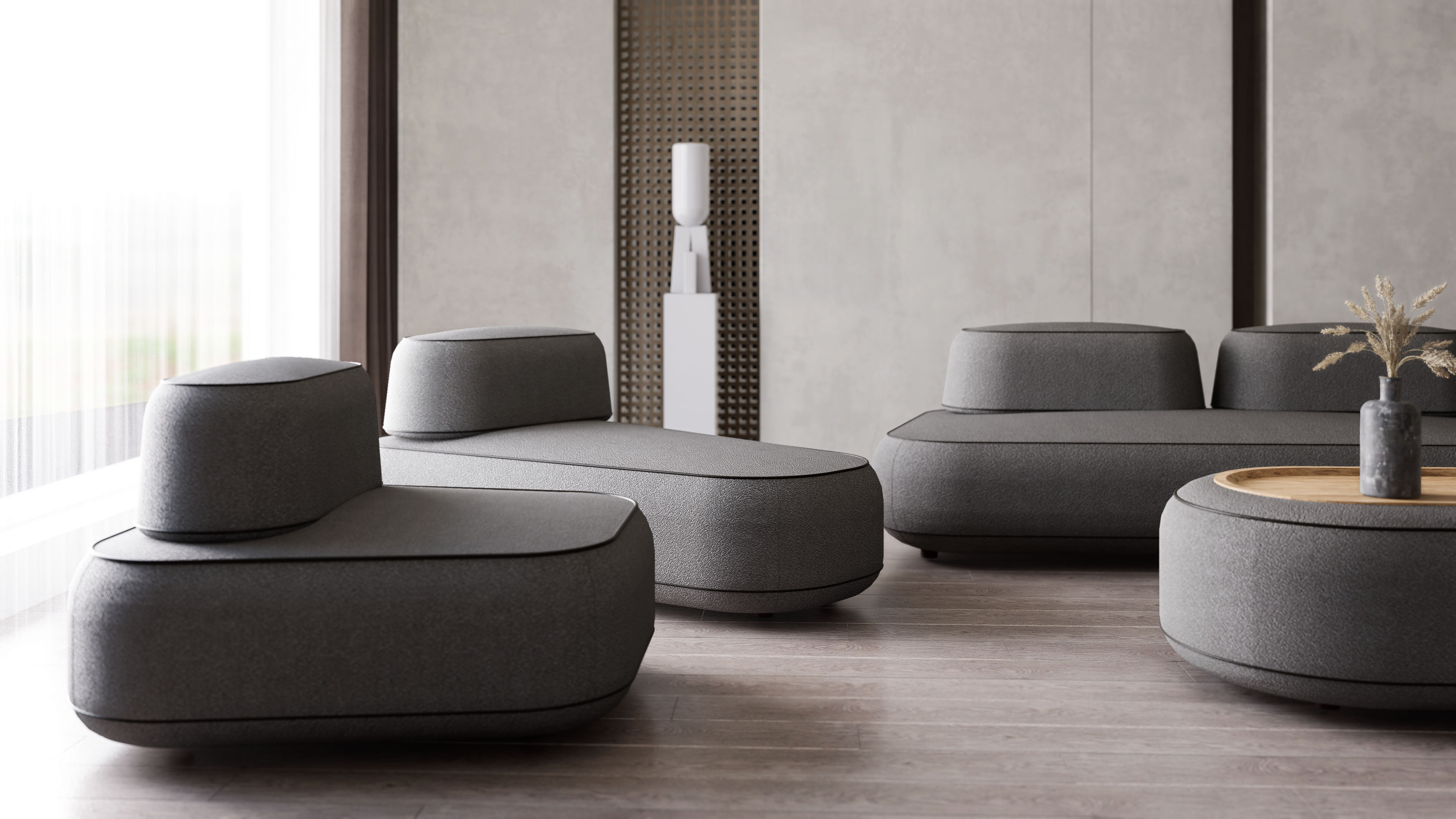 Skew Sofa Set - Black