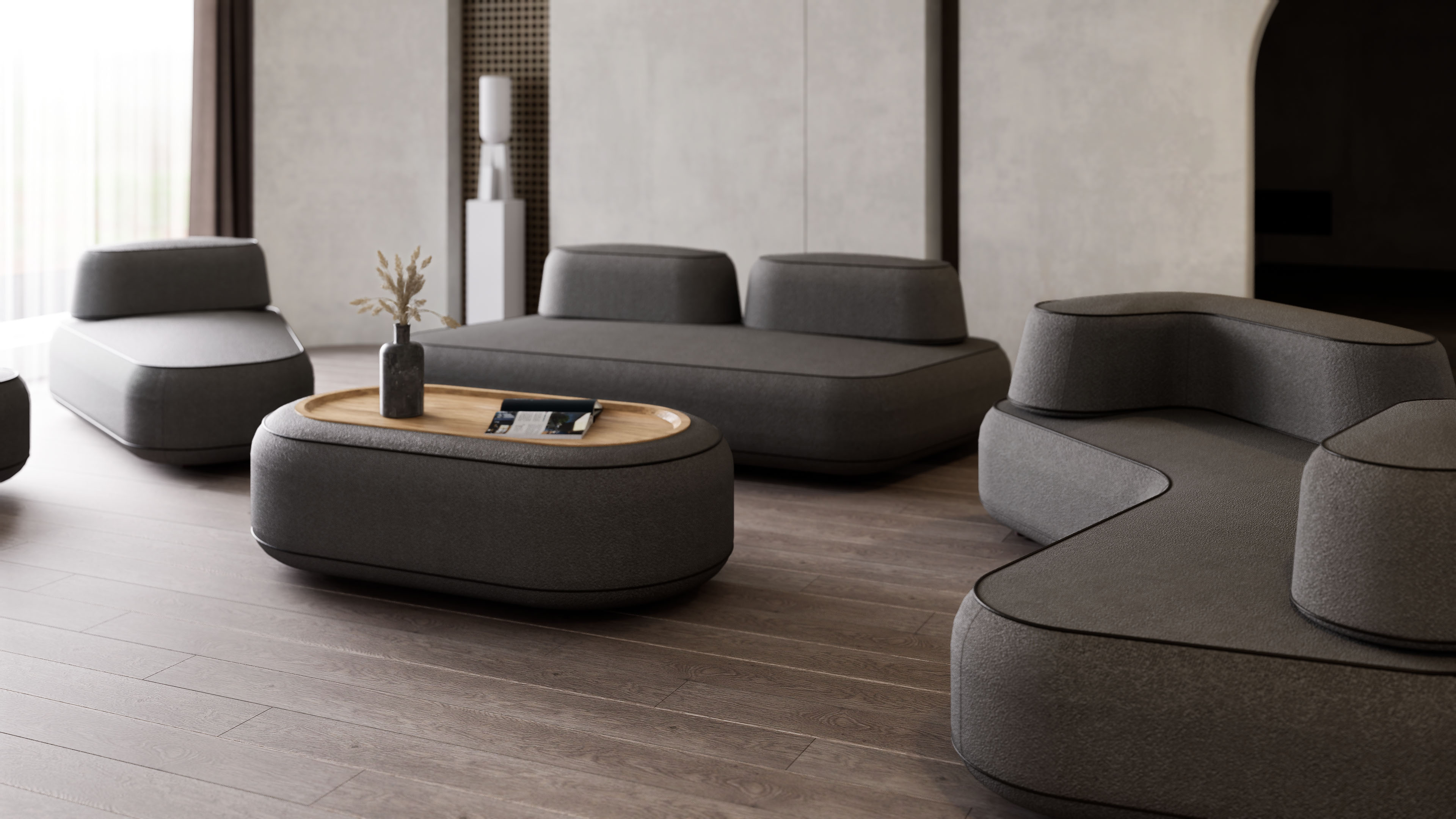 Skew Sofa Set - Black