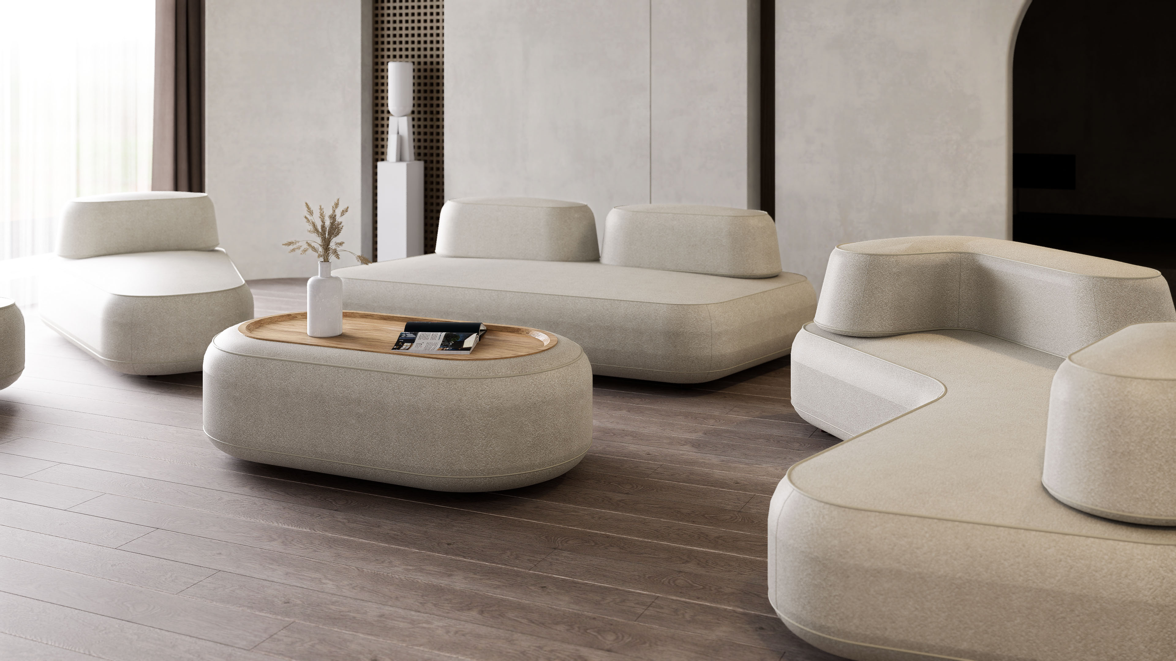 Skew Modular Sofa Set – Sand | Chattels & More
