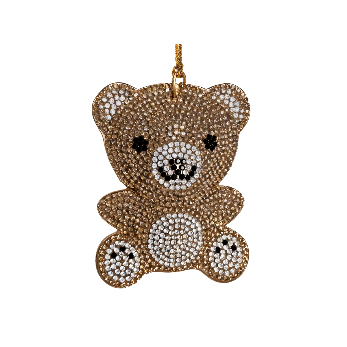 Rhinestone Bear Ornament (Small) – Brown